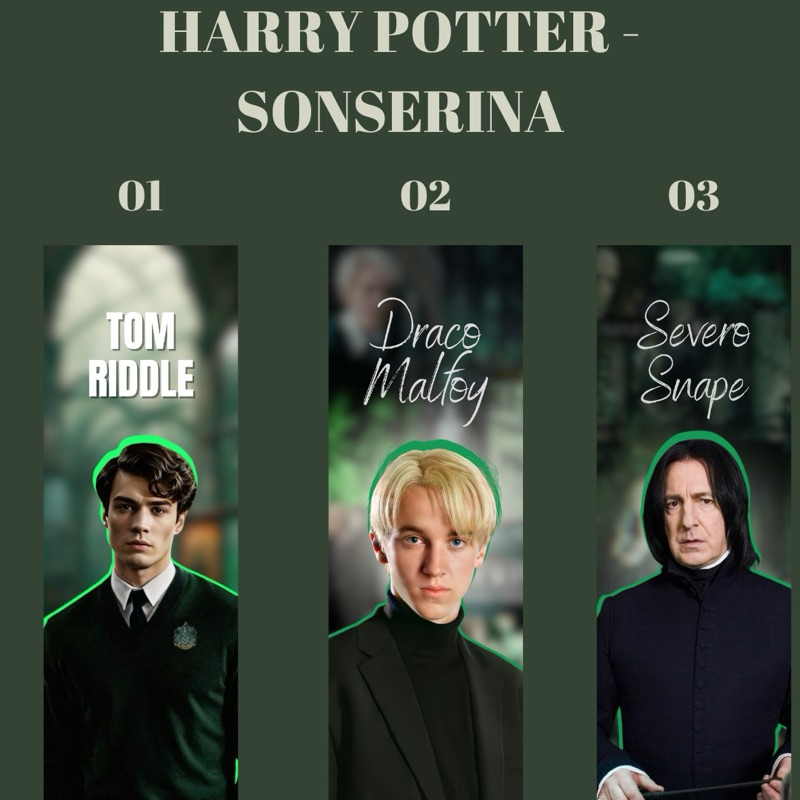 Marcador de Pagina Harry Potter Sonserina - Draco Malfoy, Tom Riddle ...