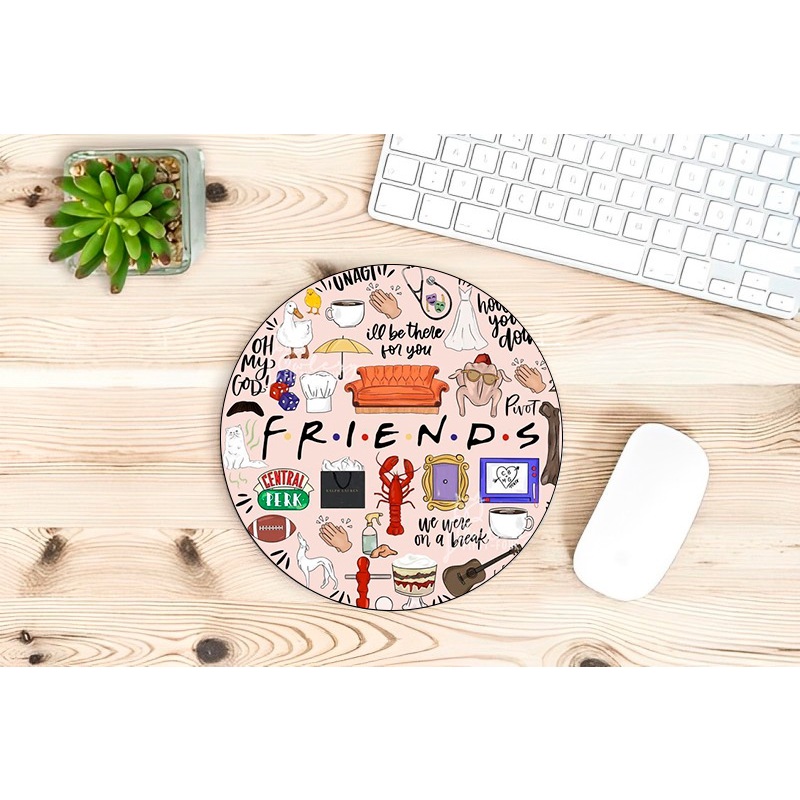 Mouse Pad Redondo 19x19 Icons Série Friends Geek Nerd Gamer | Shopee Brasil