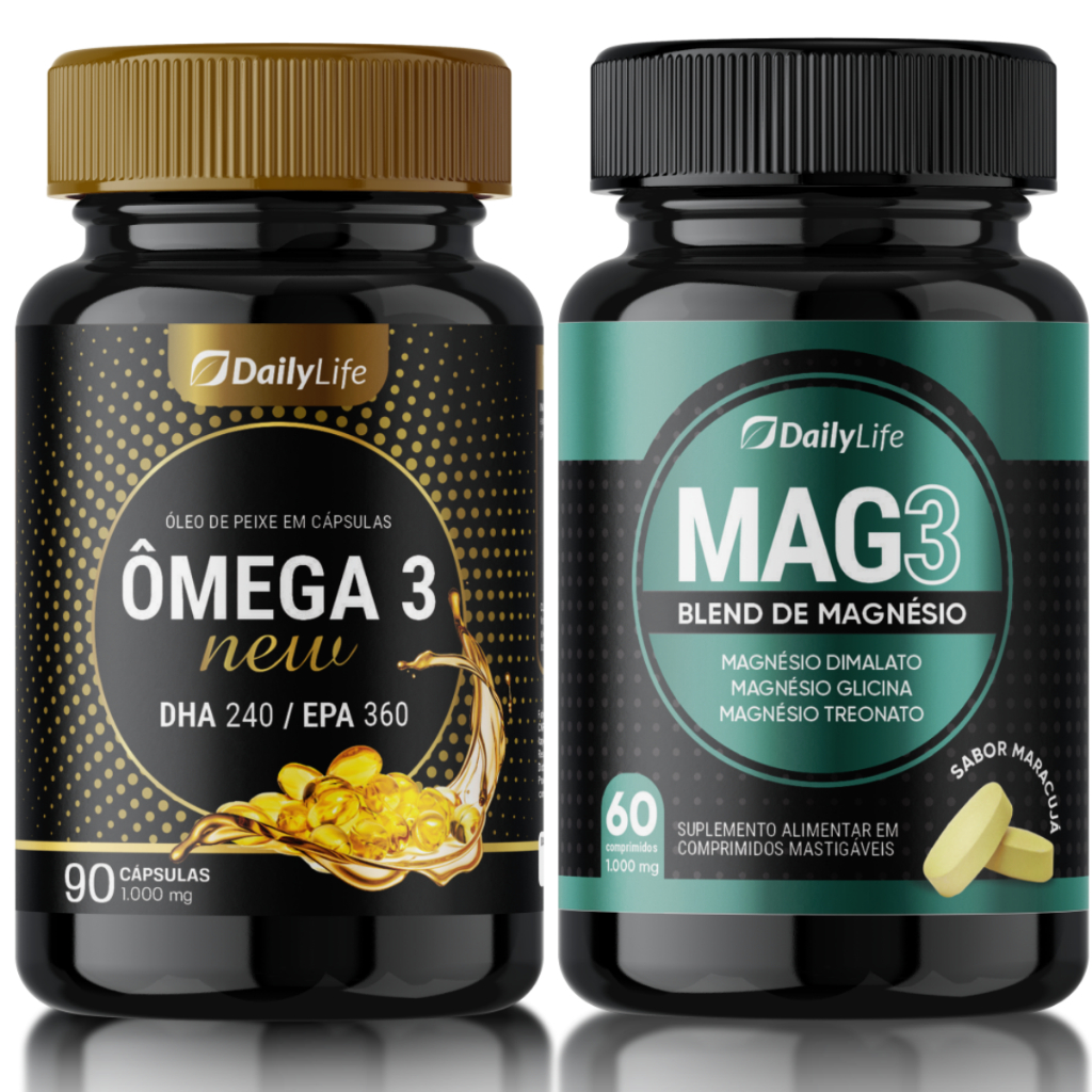 Ômega 3 & Magnésio Mag 3 Daily Life, 90 Cápsulas Softgel - 60 ...