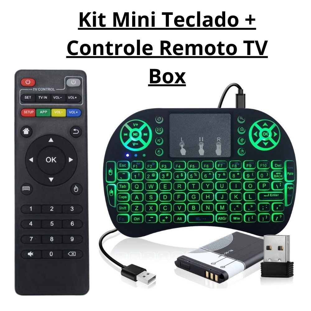 Kit Mini Teclado + Controle Remoto TV Box - Escorrega o Preço