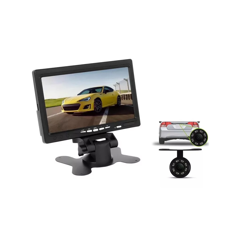 Kit Com Monitor 7 Polegadas + Câmera De Ré Com Led | Shopee Brasil