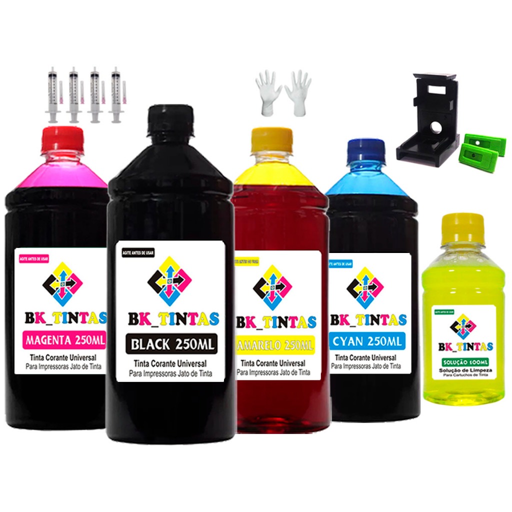 Kit Tinta Recarga Cartucho Hp Compatível Impressora 2676 3636 664 667 662 122 60xl - Faz a Boa!