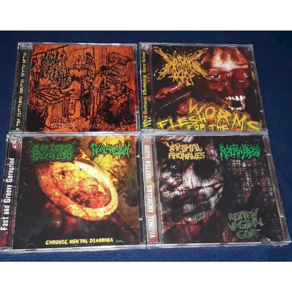 COMBO 03 - Com 04 CDs das bandas: ANAL FLESH / GANGRENA FEBROSA, CEREBRAL CRUSHER / FECAL ...