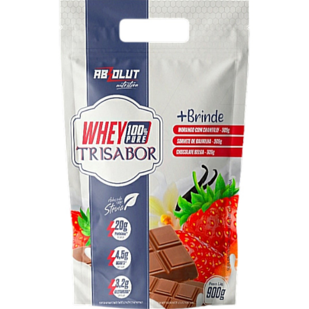 Whey Protein 100% pure Trisabor Refil 900g Absolut Nutrition | Shopee ...