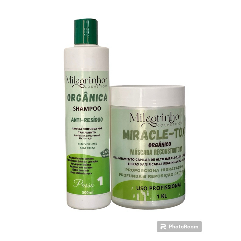 Máscara Reconstrutora Miracle-tox Orgânic 500g Profissional Alto ...