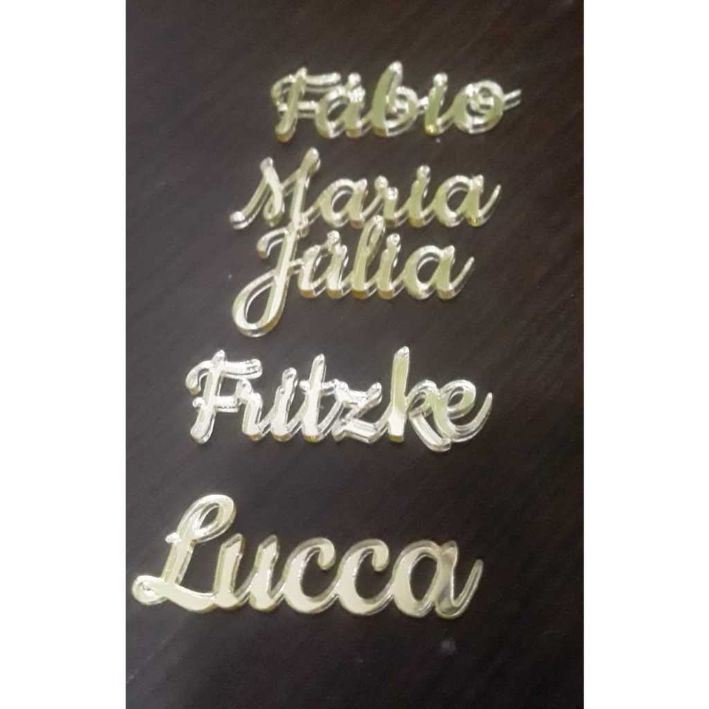 15 nomes personalizados - acrílico espelhado - NÃO VARIAMOS NOMES ...