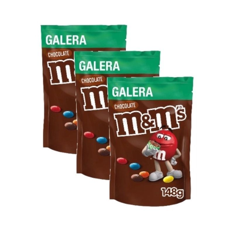 Kit 3 M&Ms Chocolate Ao Leite 148g Mars Confeito | Shopee Brasil