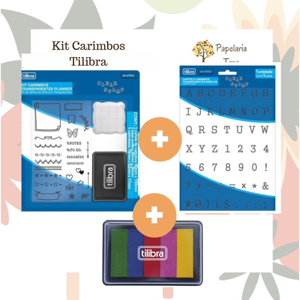 Kit Conjunto com Carimbo e carimbeira - Tilibra | Shopee Brasil