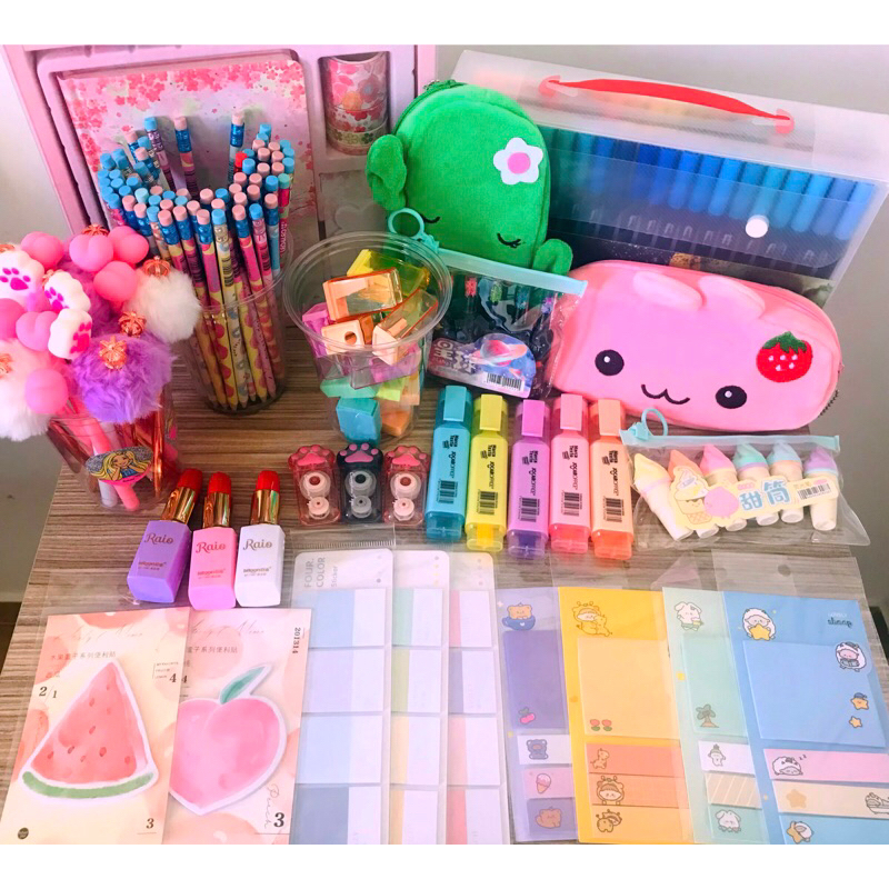 Kit Papelaria fofa kawaii | Shopee Brasil