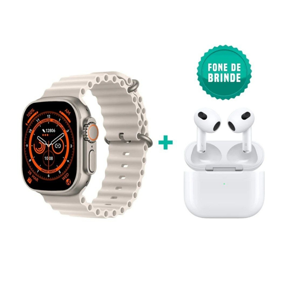 Smartwatch Série 8 Ultra + Fone Ultra Pods | Shopee Brasil