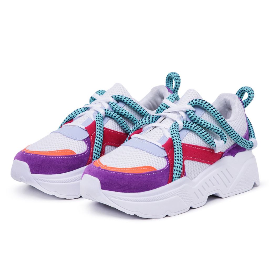 Tênis Feminino Chunky Sneaker Colorido Virginia | Shopee Brasil