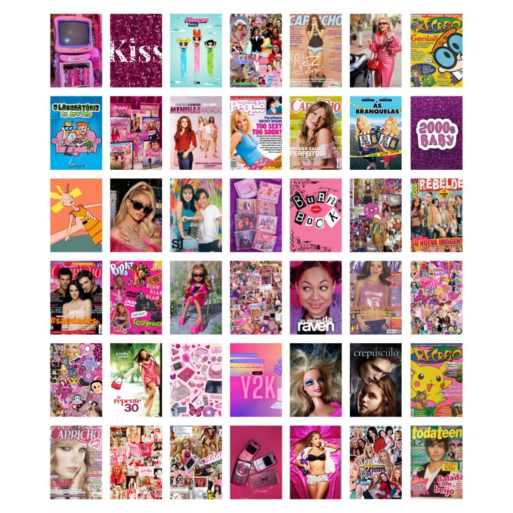 Poster Banner A4 Capa de Revistas Painel Anos 2000 Aesthetic Festa de ...