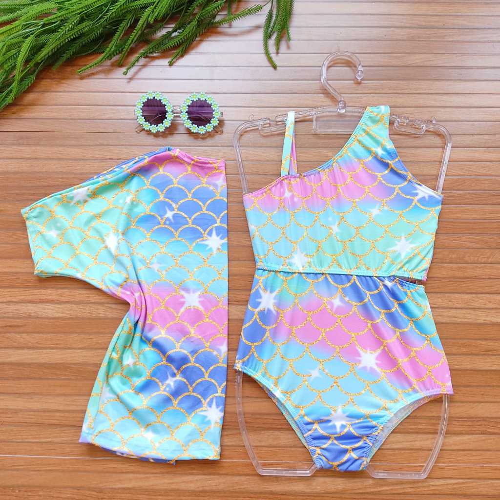 Maiô Com Kimono Sereia Escama Cauda Body Moda Praia Mini Diva Blogueira ...