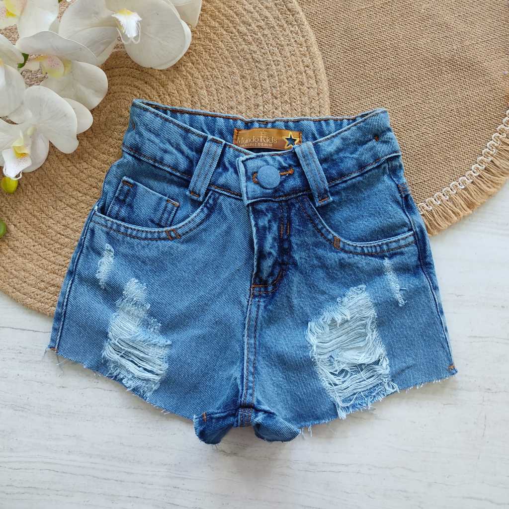 Short Jeans Menina Modelo Infantil Juvenil Moda Casual Minimalista ...