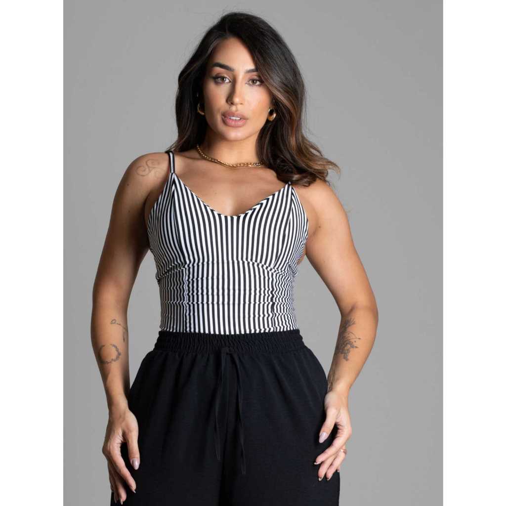 Body Bori Bory Feminino Alcinha Fina Modelador com Bojo Várias Cores ...