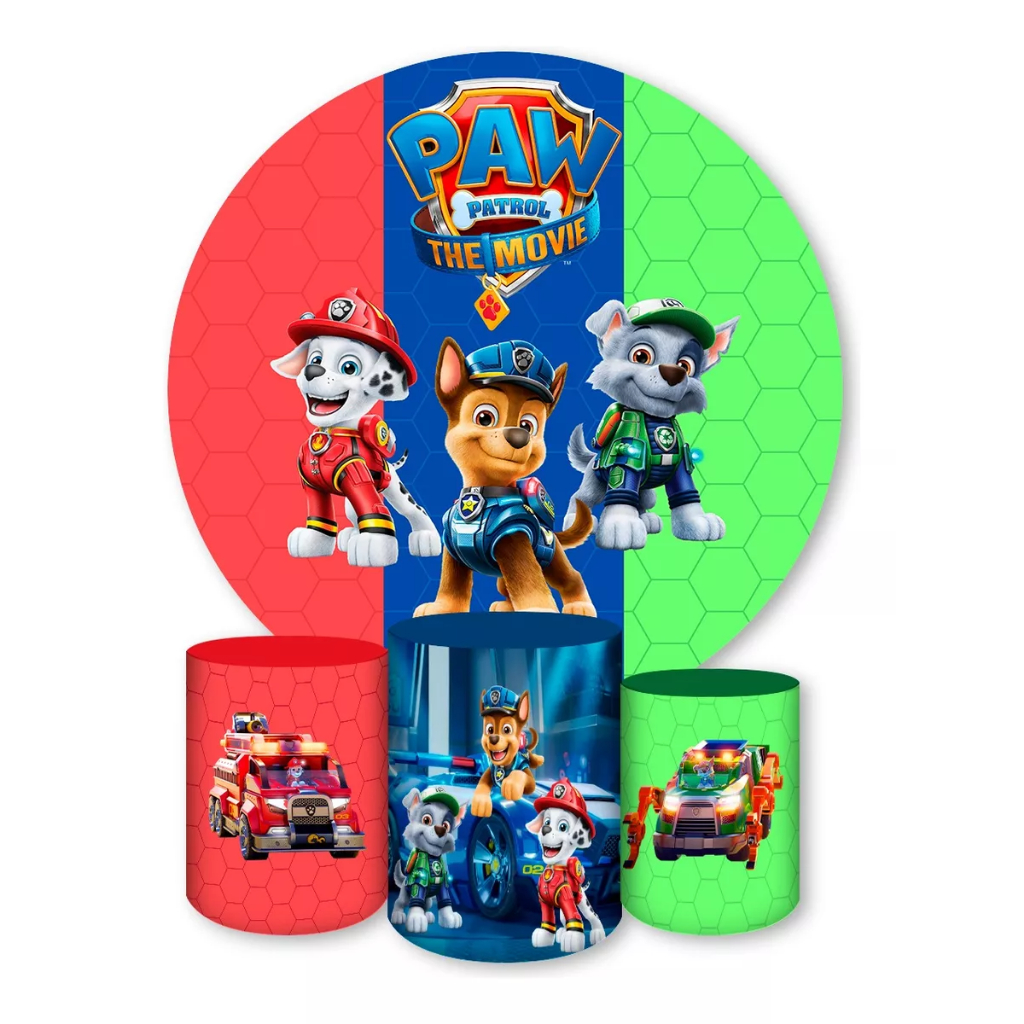 Kit Capa Painel Redondo E Capas De Cilindro Sublimados Tema Patrulha Canina Ref 705 | Shopee Brasil