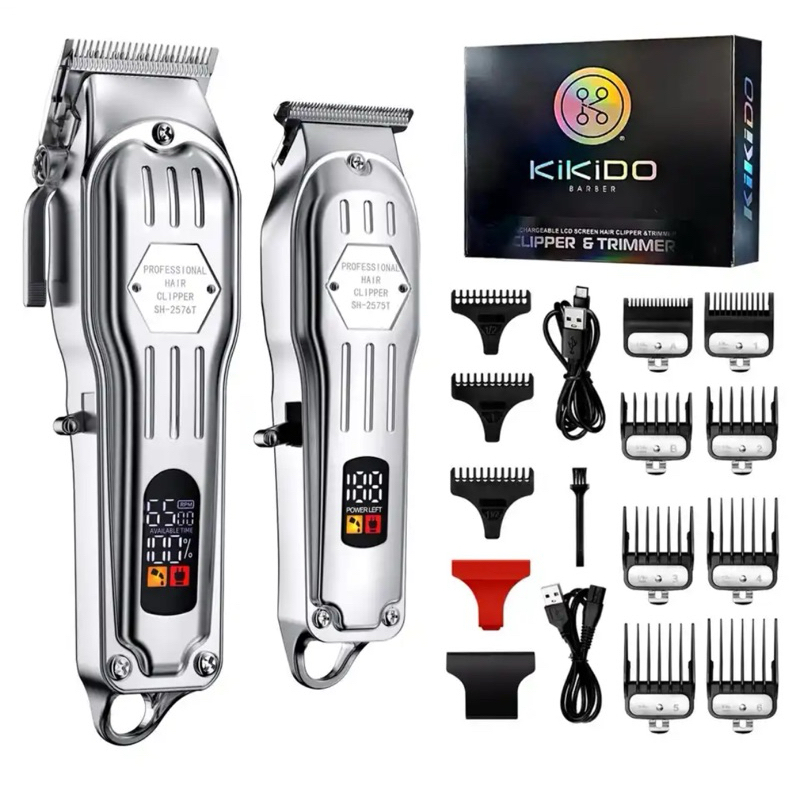 Full Metal Kit Profissional Modelo 2024 Barbeiro Cabelo Clipper para ...