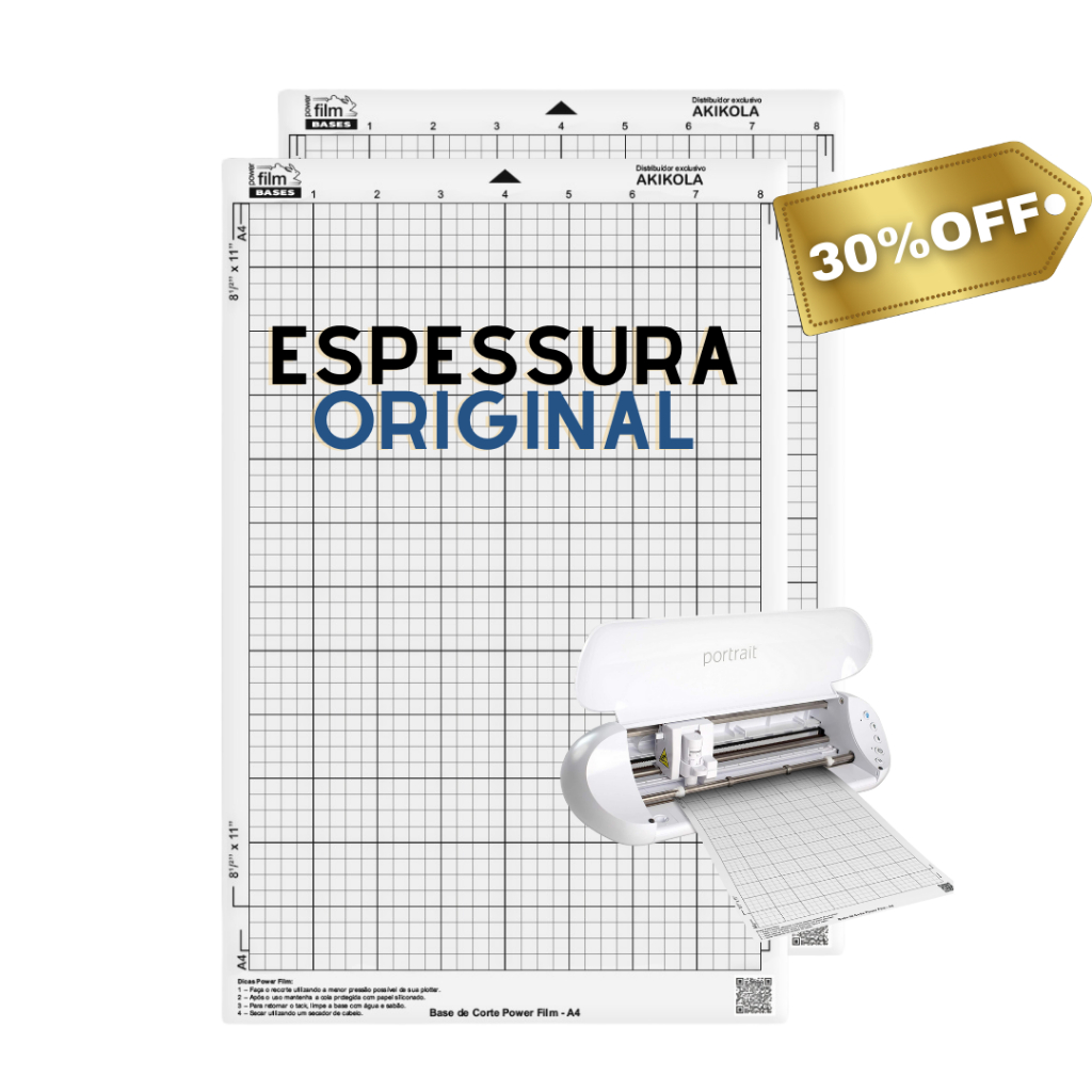 Kit 2 Bases de Corte A4 Transparente Com Cola Para Silhouette Portrait ...