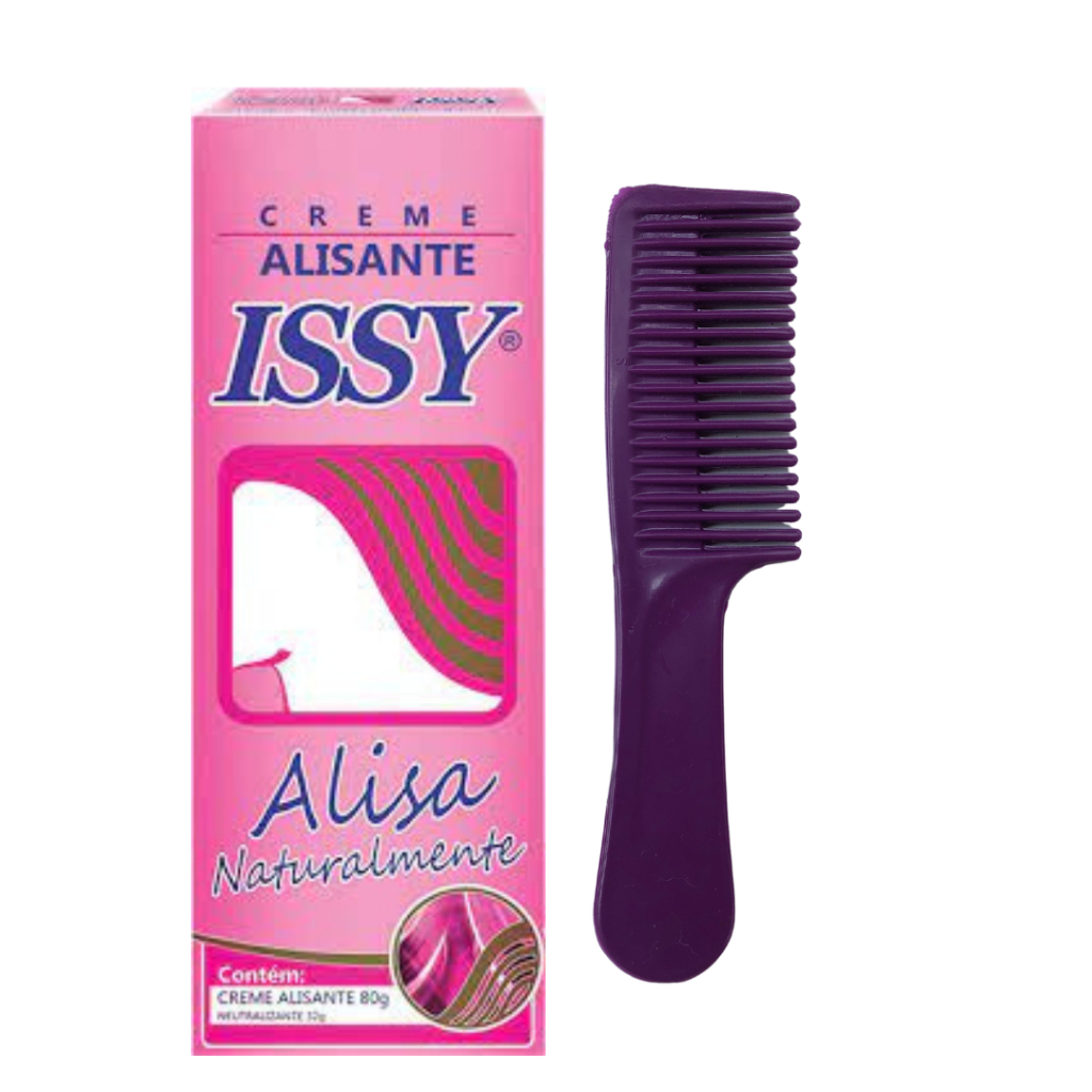 Creme Alisante Issy Naturalmente + Pente Ana Lea Cabelo Liso Caixinha ...