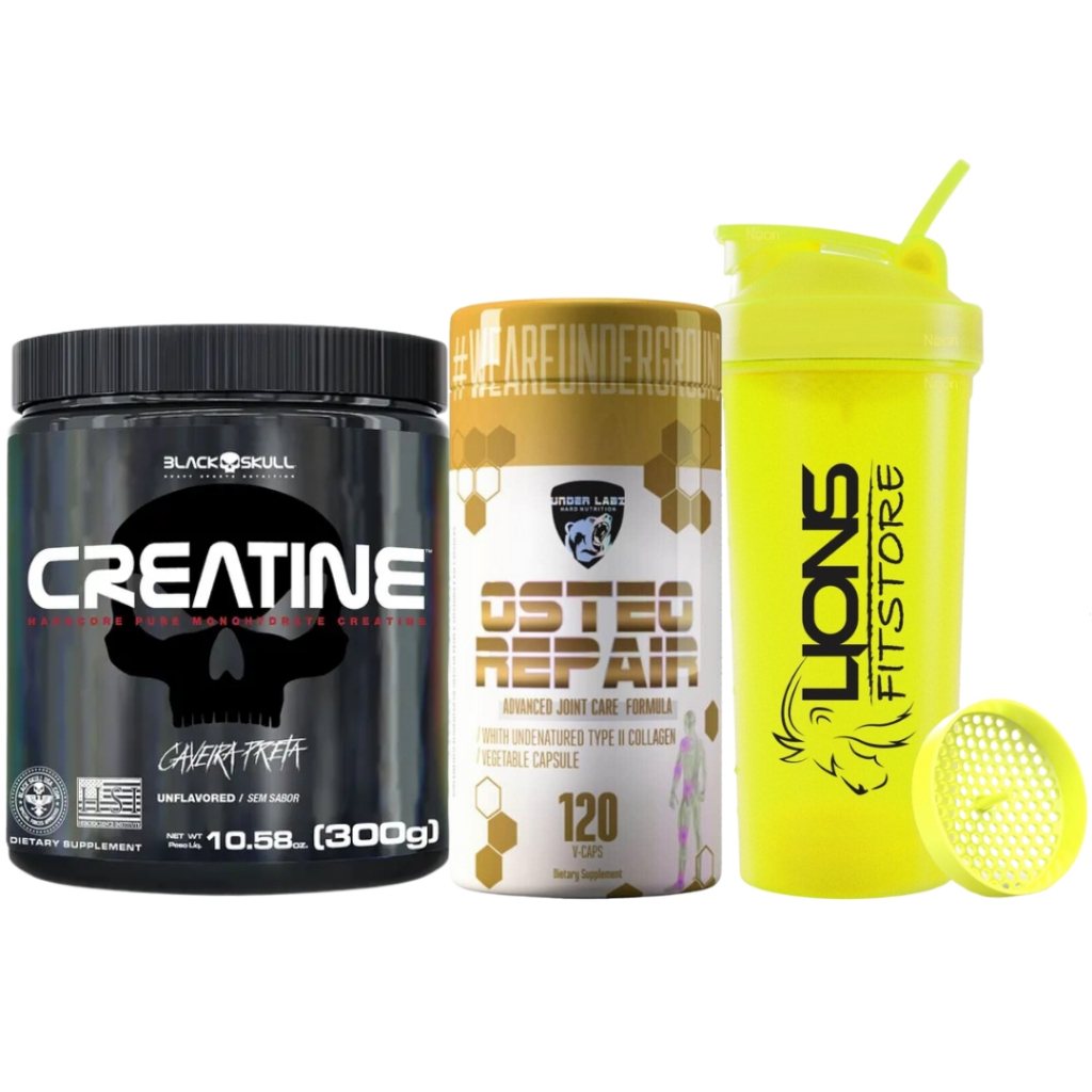 Creatine - Creatina Monohidratada Pura 300G - Black Skull + Colágeno ...