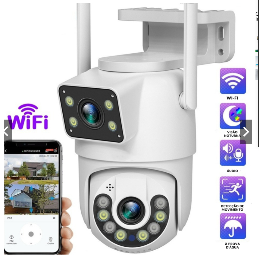 Camera Segurança Externa Lente Dupla Zoom APP Icsee | Shopee Brasil