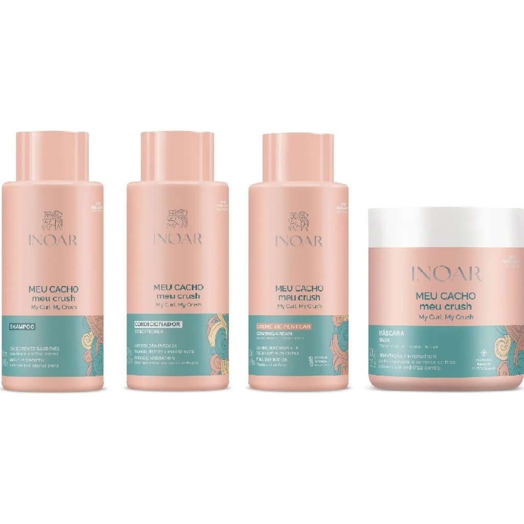 KIT INOAR MEU CACHO MEU CRUSH SH 500ML+COND 500ML+CREME DE PENTEAR 500ML+MASCARA 500KG | Shopee ...