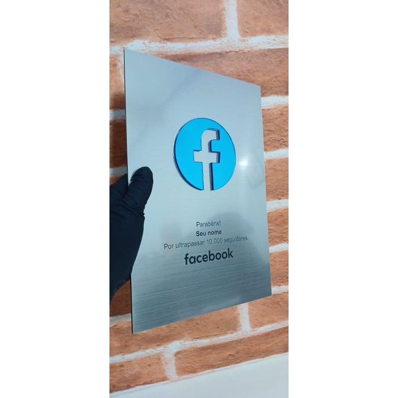 Placa de seguidores Facebook. | Shopee Brasil