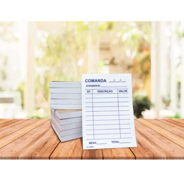 5 Blocos de Comanda c/ 100 Folhas para Lanchonete, Barzinho, Restaurante | Shopee Brasil