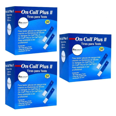 150 Tiras Para Teste De Glicemia On Call Plus 50un ( 3 Frascos ...
