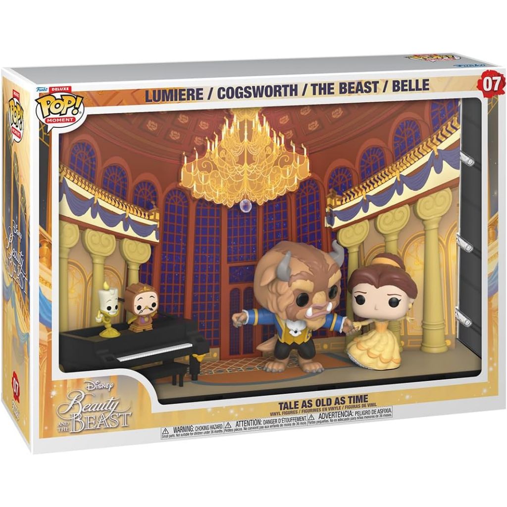 Funko POP - Lumiere, Cogsworth, The Beast, Belle #07 - Moments Deluxe ...