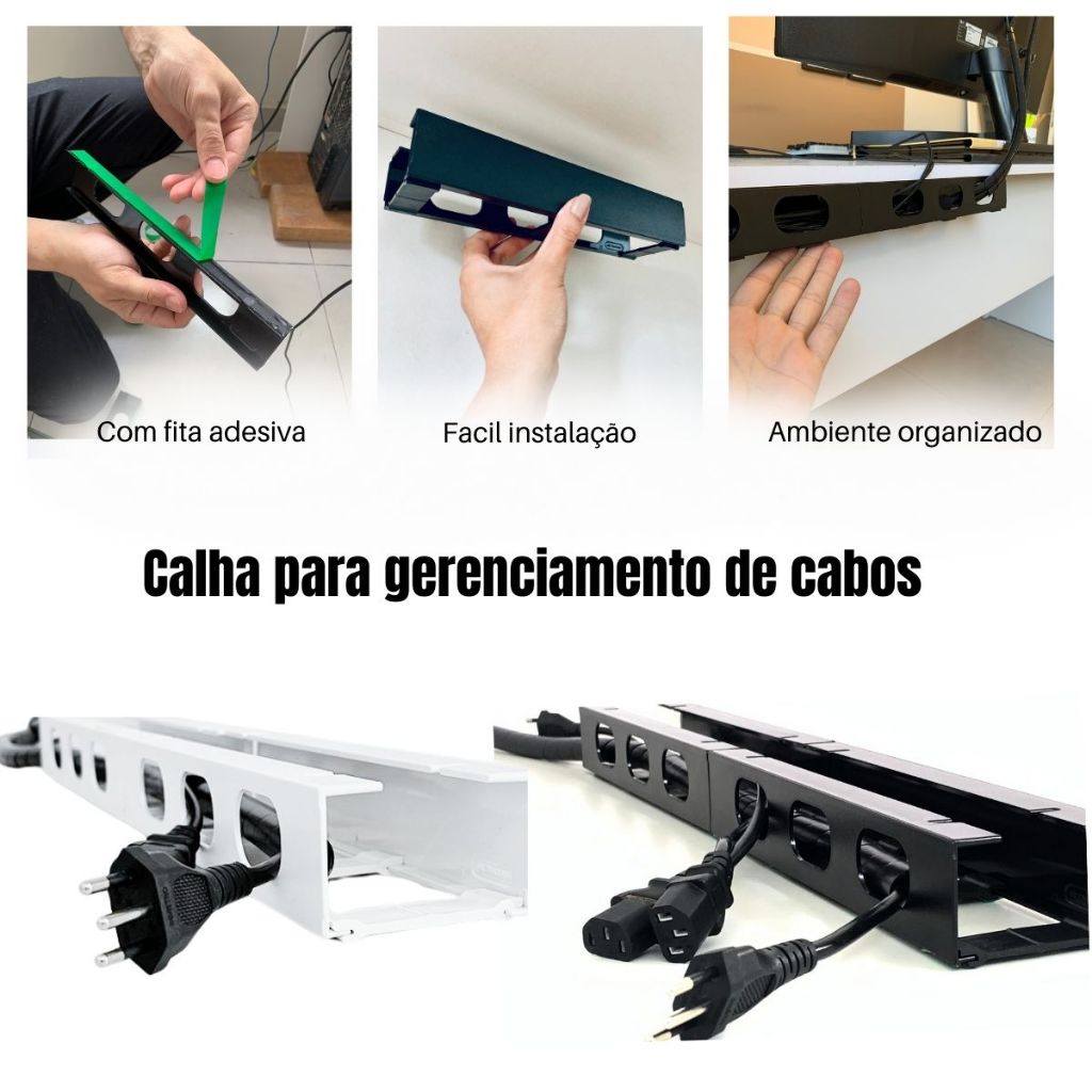 Calha para gerenciamento de cabos organizador de fios guia de cabos ...