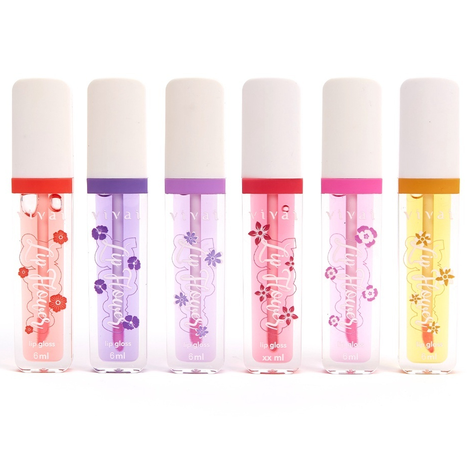 Vivai kit com 3 Lip Gloss Lip Flower 6 Cores 3103.1.1 | Shopee Brasil