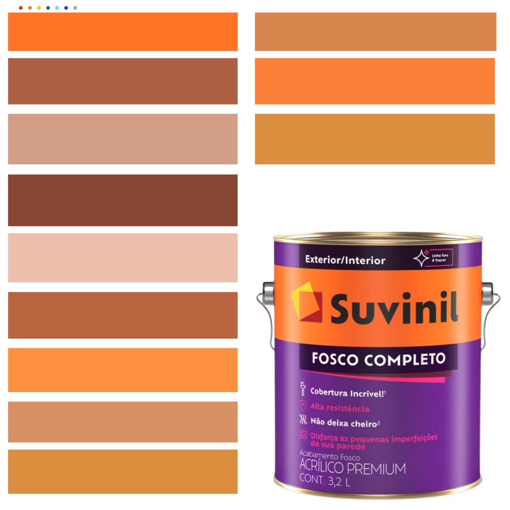 Tinta De Parede Suvinil Fosco Completo Cor Laranja 3,2L Acrílica ...