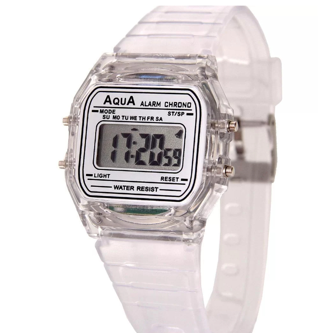 Relógio Digital Feminino Aqua AQ81 Colorido a Prova d'água Original ...