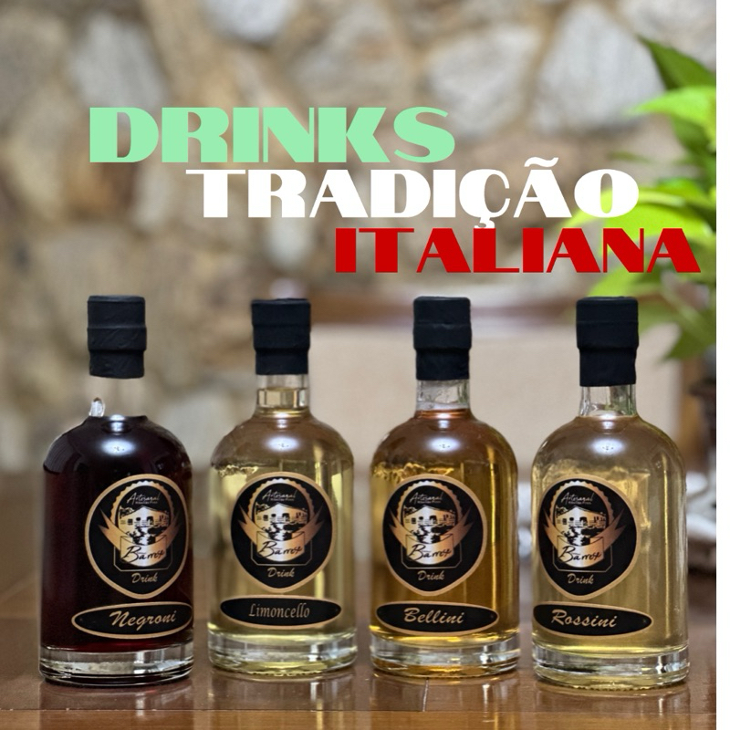 Drinks tradição italiana - Negroni / Bellini / Limoncello / Rossini ...