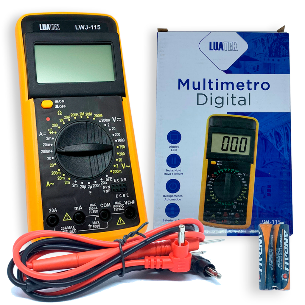 Multimetro Digital Portátil Com Capacimetro Sonoro E Dígito Grande ...