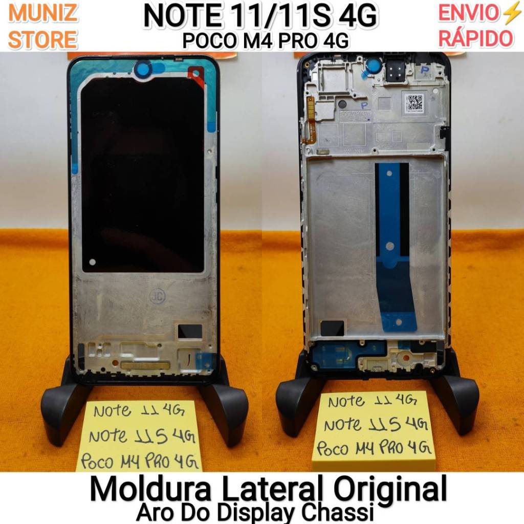 Moldura Aro Note 12S 4G/11 4G/11S 4G/Poco M4 Pro 4G Aro Lateral Do ...