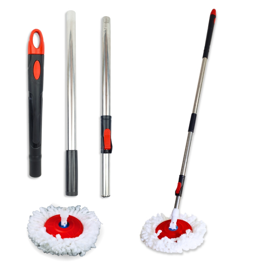 Mop Giratório Cabo De 140Cm C/2 Refil Cesto Em Inox Balde Centrífuga Com Rodinha - Nybc | Shopee ...