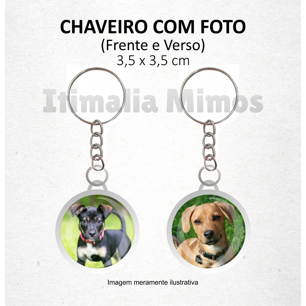 Chaveiro Personalizado com Fotos Frente e Verso Vários Formatos ...