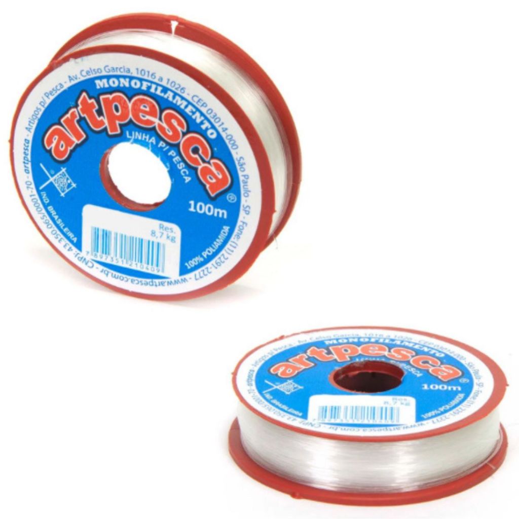 Fio de Nylon Linha de Pesca Monofilamento - Carretel com 100m / Varios ...