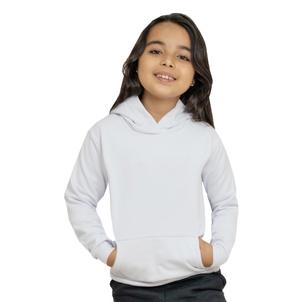 Moletom Liso Infantil Menina Blusa De Frio Flanelado com Capuz Cores ...