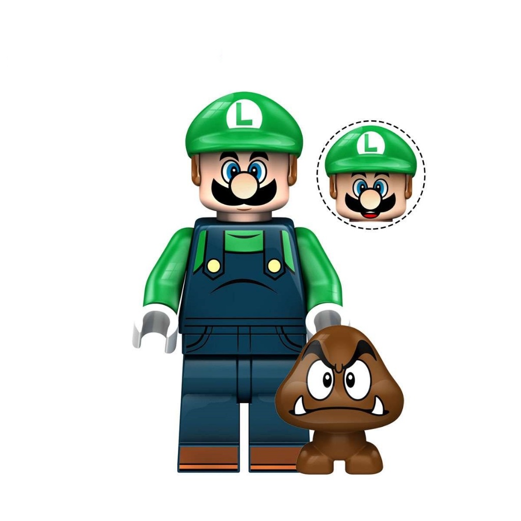 Super Mario Bros Luigi + Goomba Bonecos Minifigures Blocos de Montar ...