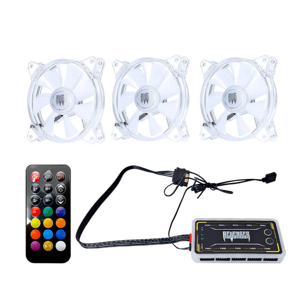 Kit 3 Fan RGB Cooler para Gabinete com Controle Remoto e Hub ...