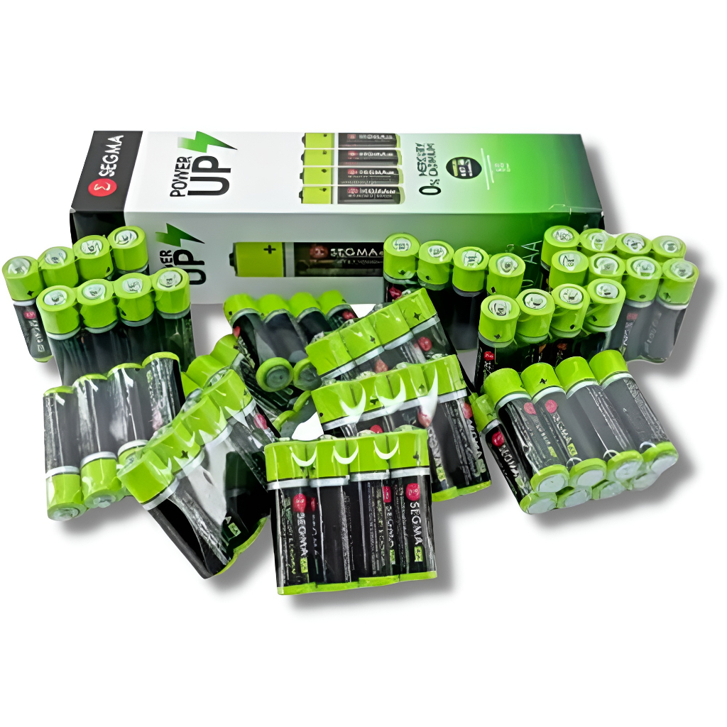 Pilha Palito AAA e Pilha Comum AA SEGMA KIT 60 Unidades 1,5V | Shopee ...