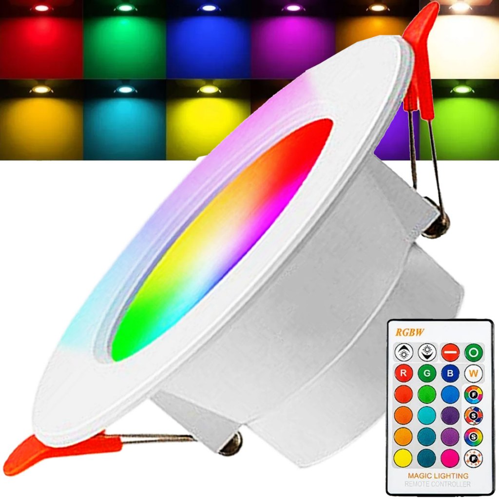 Lampada Spot Led Redondo 9w Embutir RGB + Branco Rgb + Rgbw Com ...