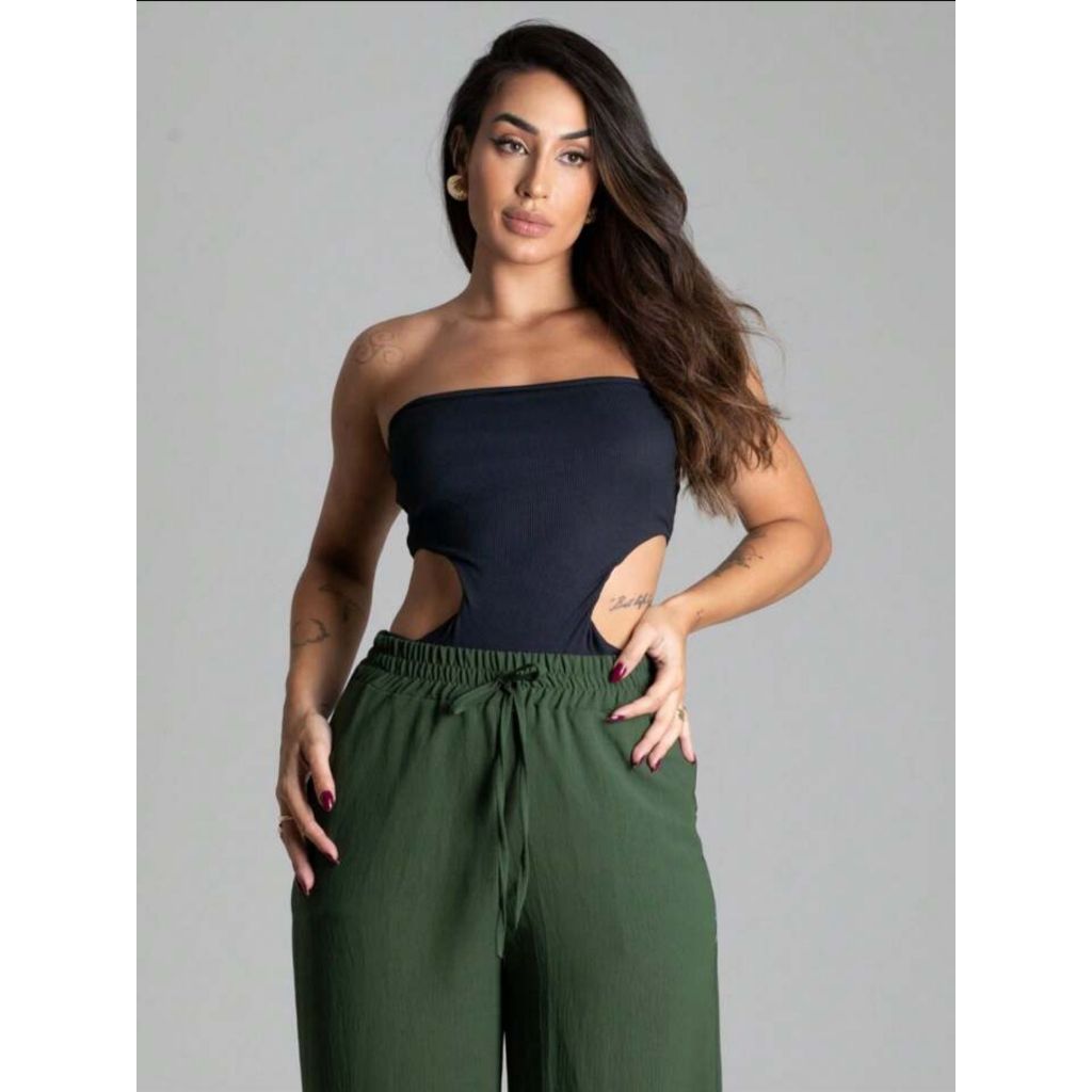 Body Bore Feminino Abertura Lateral Tomara Que Caia | Shopee Brasil