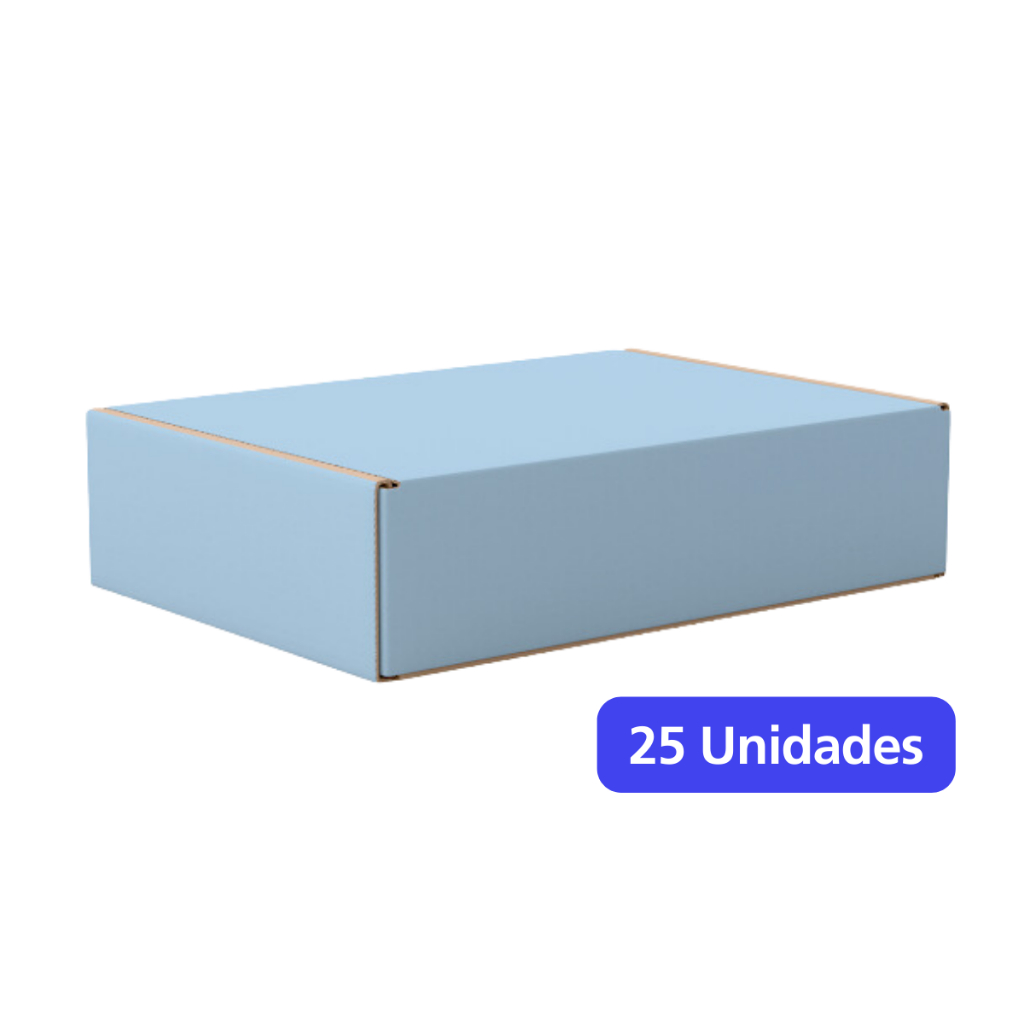 Kit 25 Caixas de Papelão Azul - 27x18x9 – Caixas de Papelão Envios ...