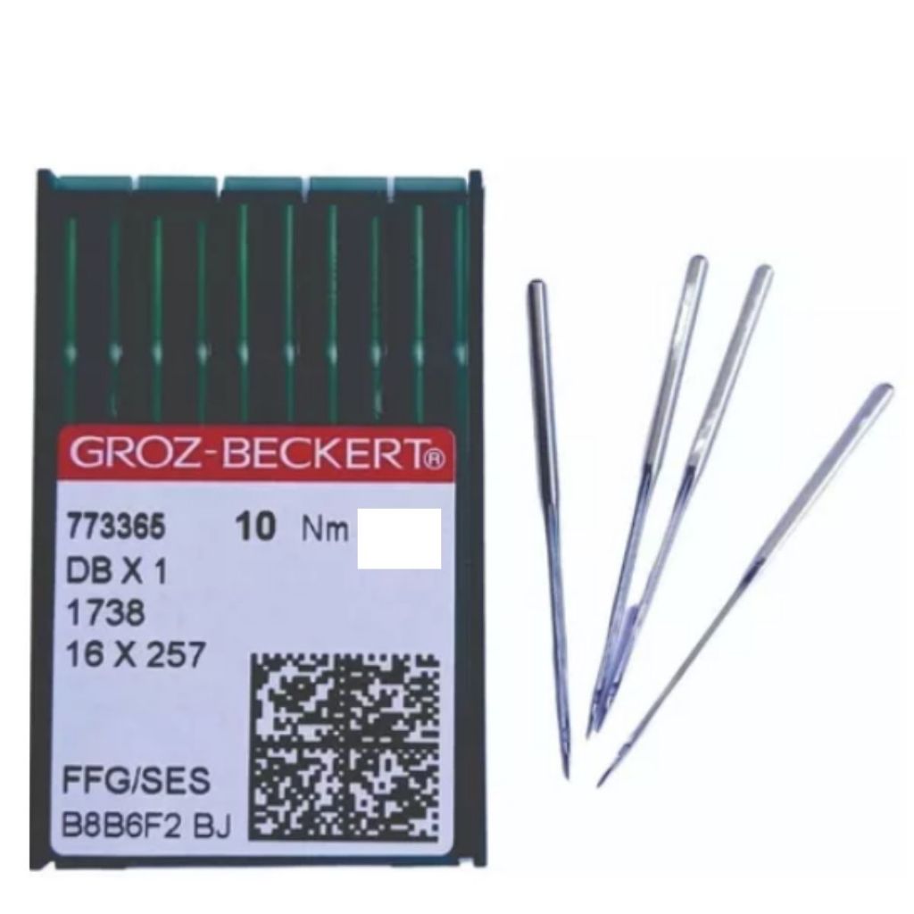Caixa De Agulha com 10 unidades Groz-Beckert Para Máquina De Costura Industrial Reta Cabo Fino ...
