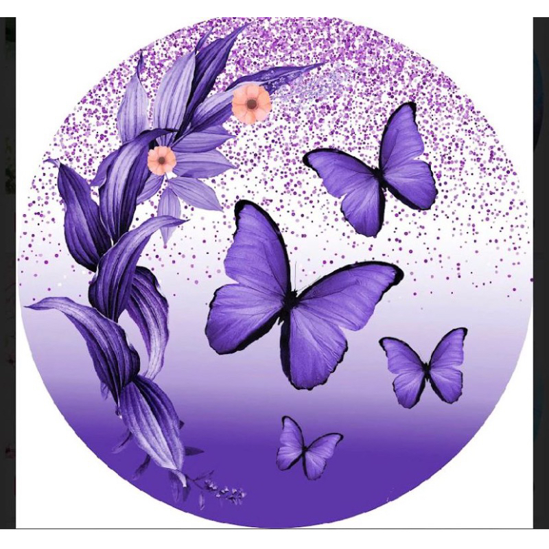 Painel redondo para festas Borboleta roxa | Shopee Brasil