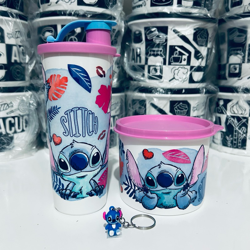 Tupperware Kids Copo e Pote Redondinha Stitch Chaveiro | Shopee Brasil